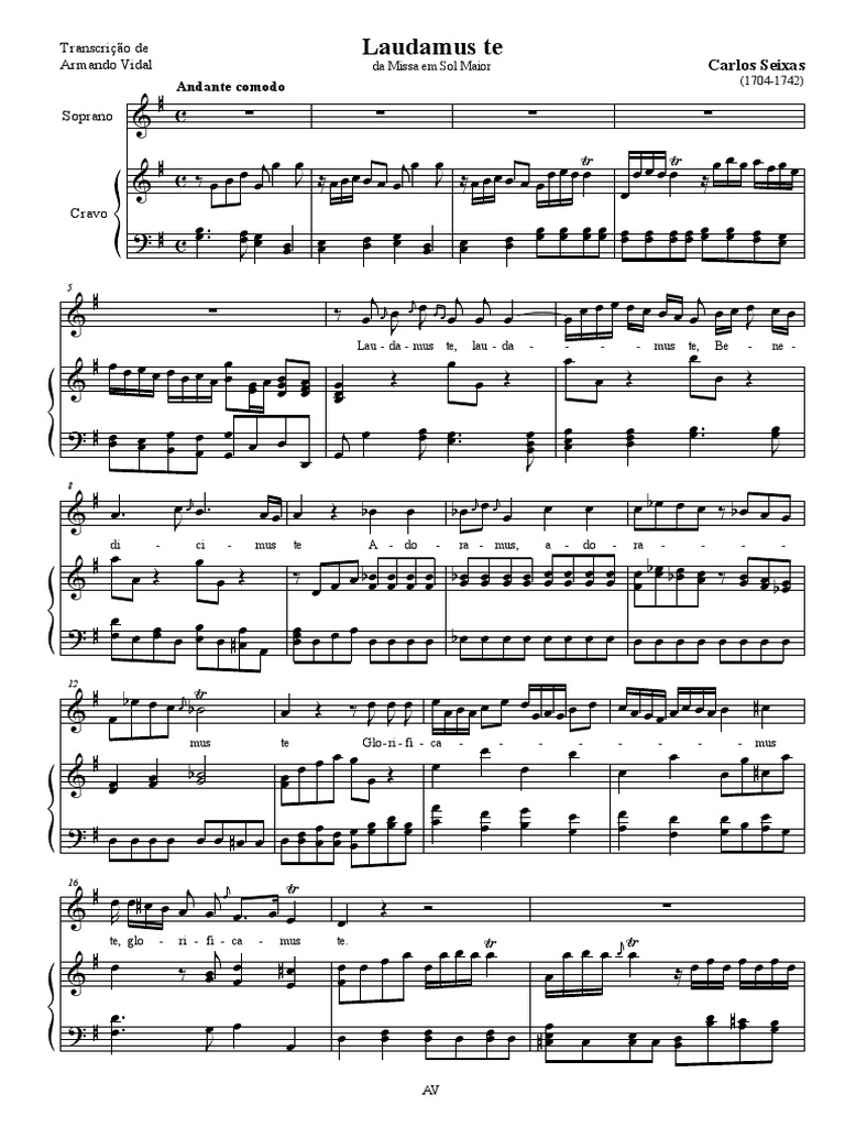 Carlos Seixas Laudamus Te (Missa Sol M) | PDF