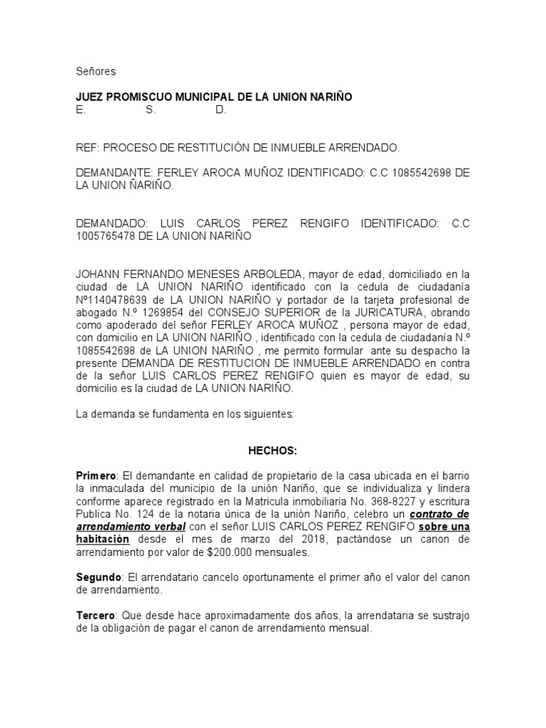 Demanda Procesal Civil | PDF | Justicia | Crimen y violencia