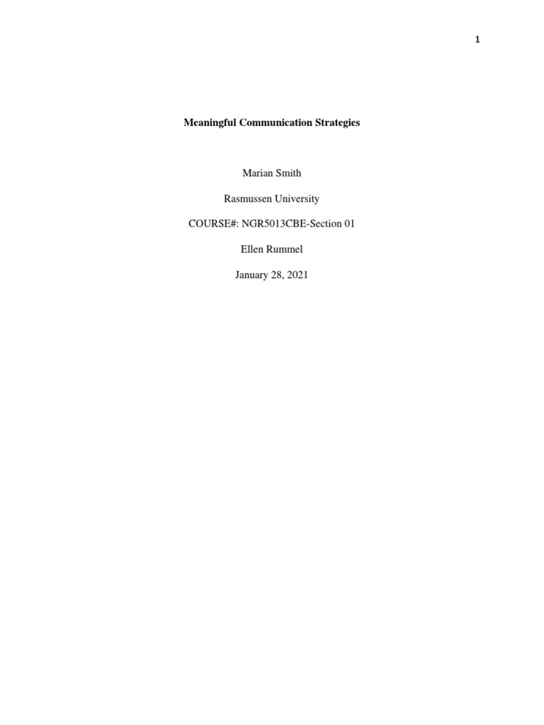 Theory - Module 4 Communication Paper | PDF | Leadership | Nursing