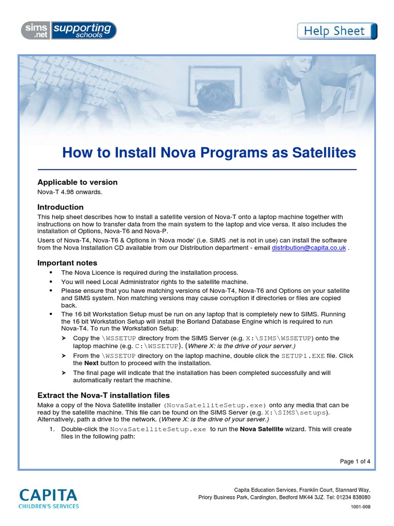 How To Install Nova Programs As Satellites | PDF | Backup | Computer File