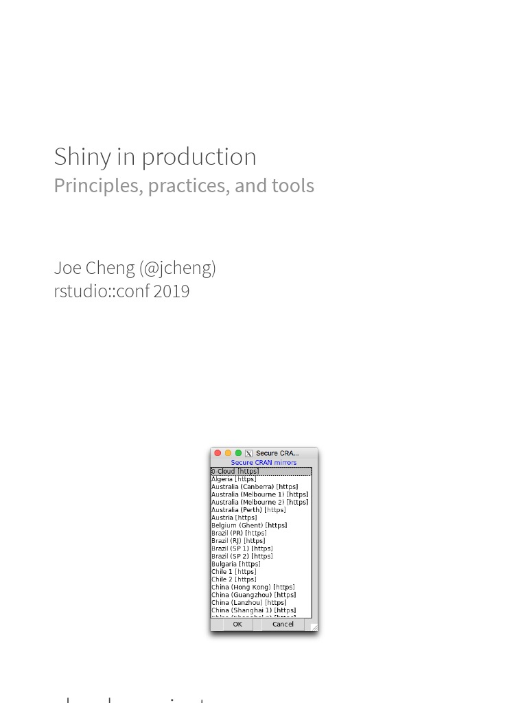 Shiny in Production: Principles, Practices, and Tools | PDF | Cache (Computing) | Server (Computing)