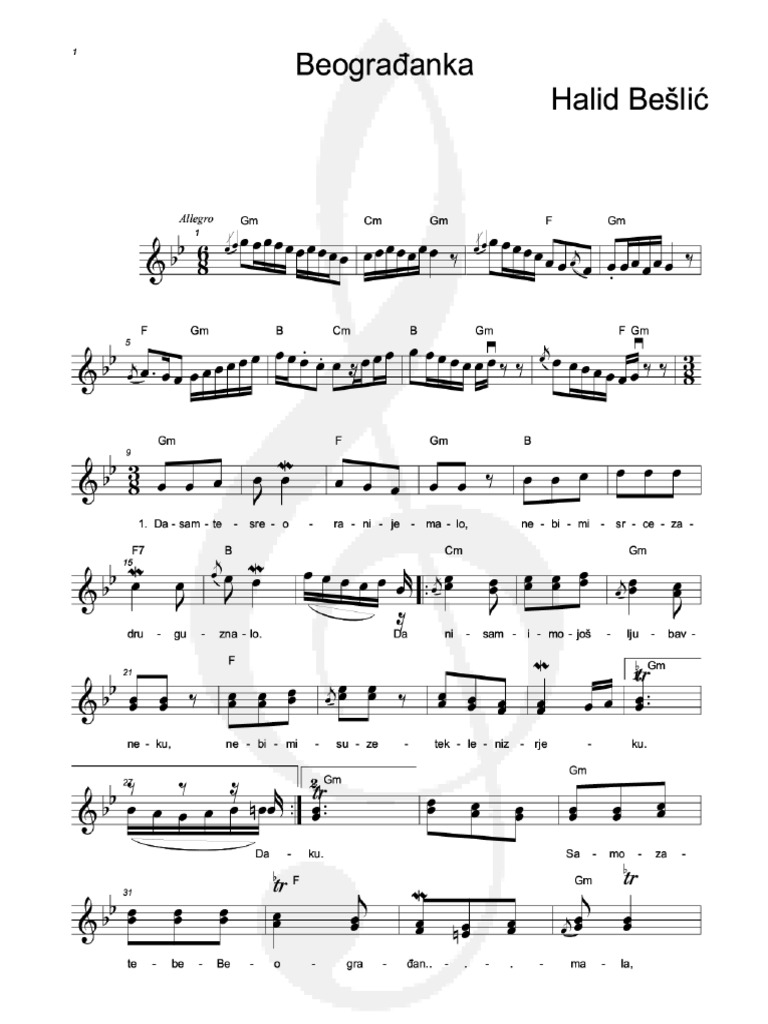 Halid Beslic - Beogradjanka | PDF