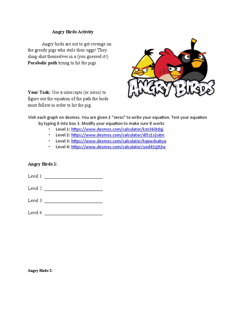 Angry Birds Activity | PDF