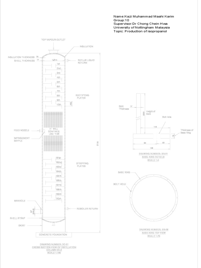 Autocad Distillation Column | PDF