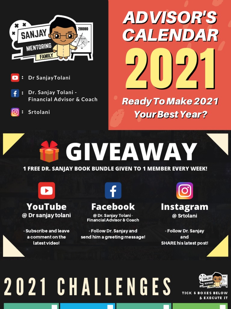 Advisor Goal Setting Calendar 2021 Version | PDF | Communication | Business