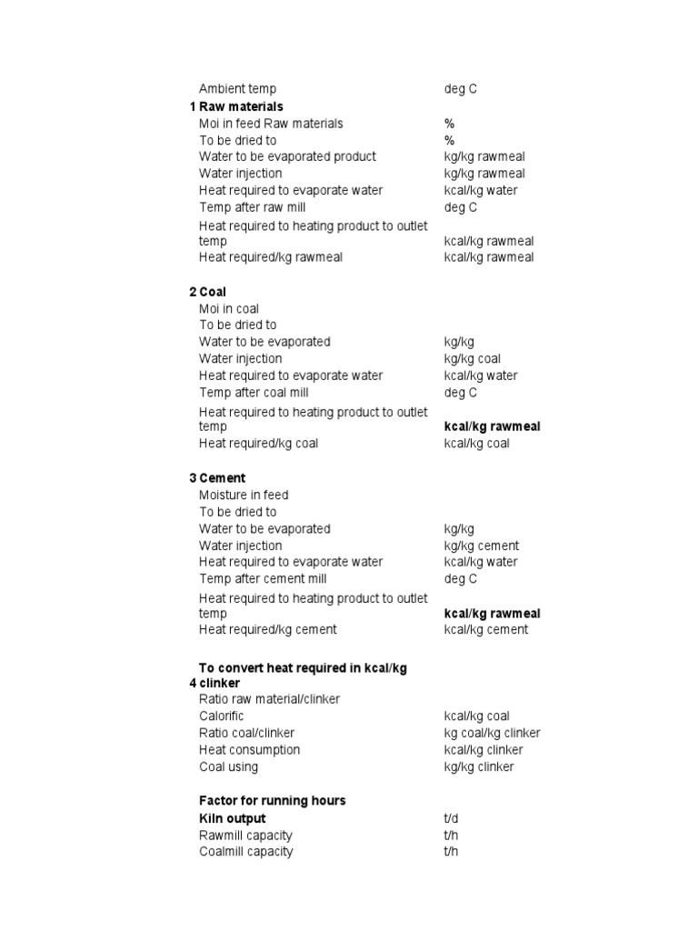 WHR Calculation For Cement Kiln | PDF | Cement | Industrial Processes