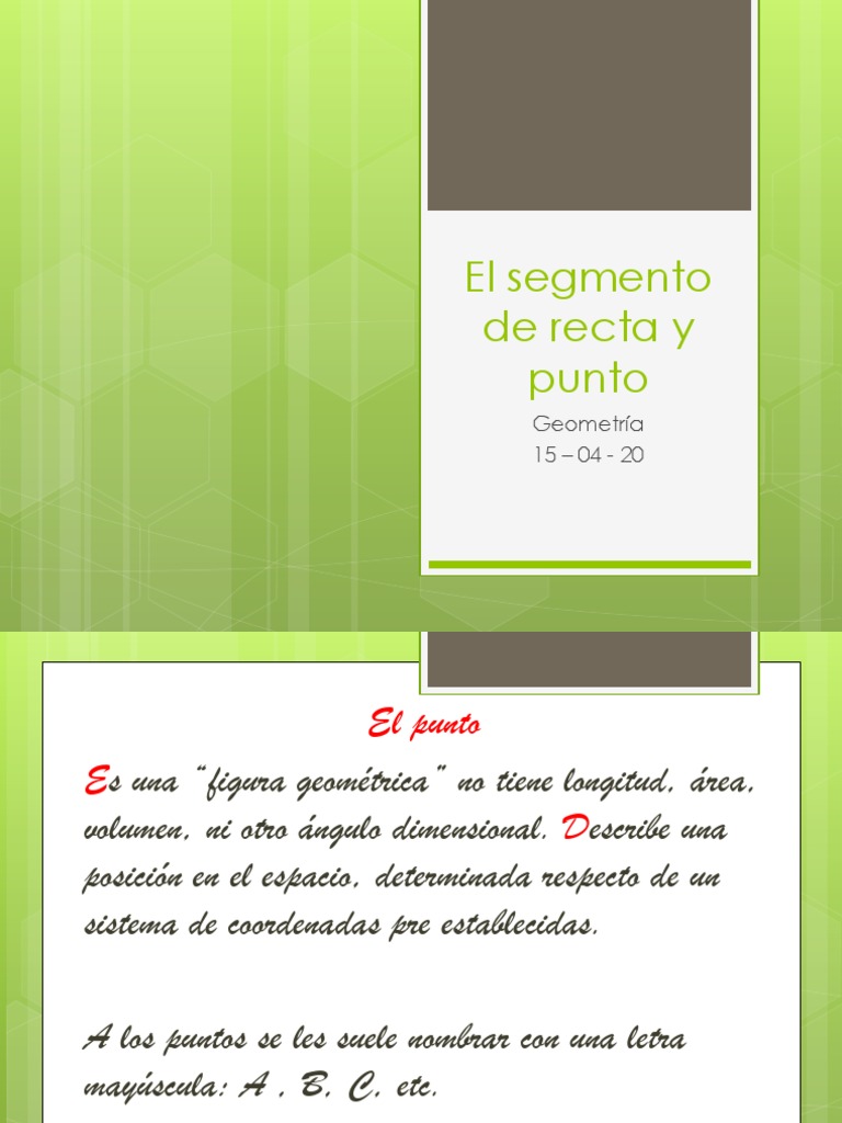 Segmento y punto en geometría | PDF