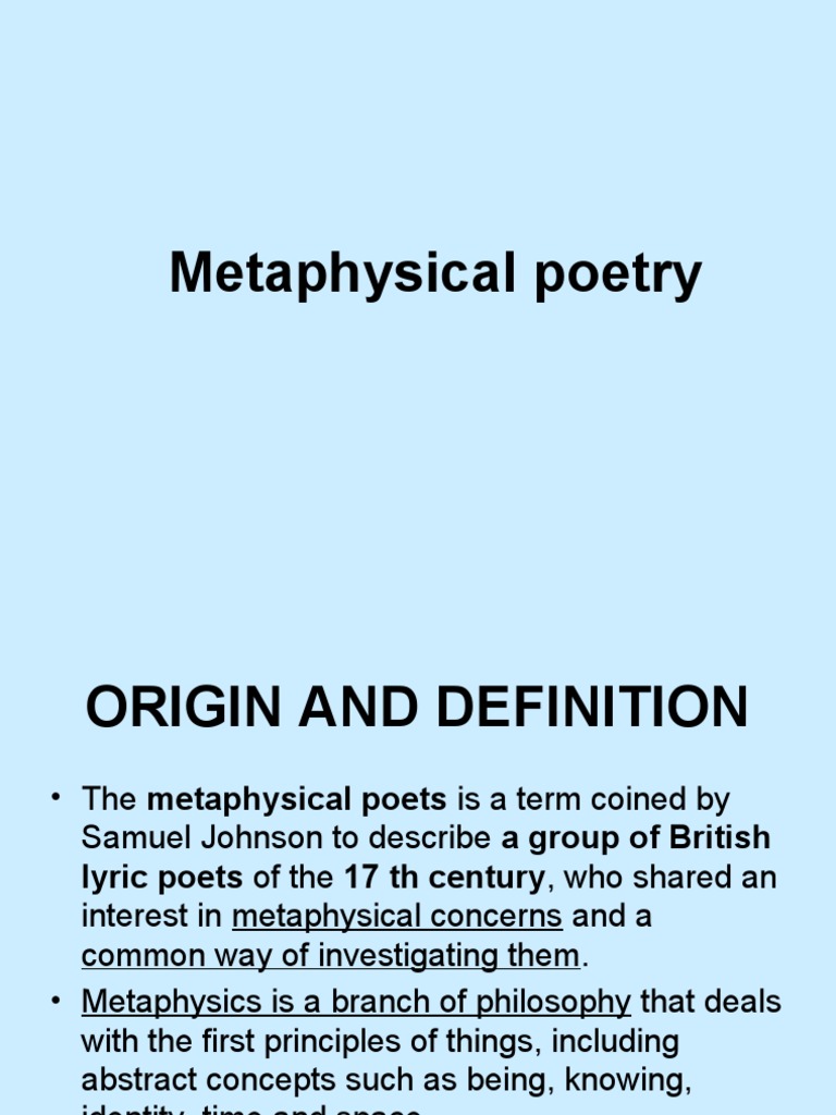 Metaphysical Poetry | PDF | Poetry | Science