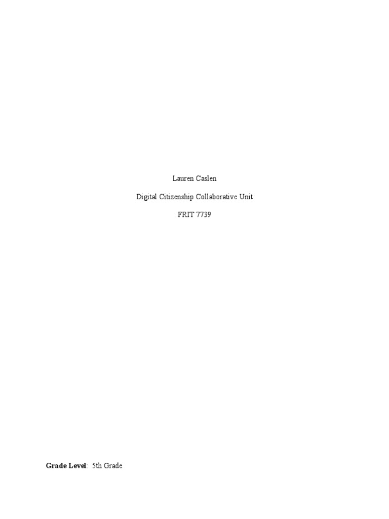 Digital Citizenship Unit 1 1 | PDF | English As A Second Or Foreign ...