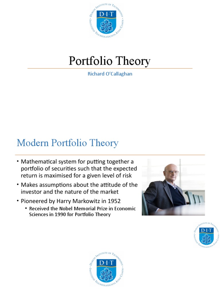 Portfolio Theory | PDF | Modern Portfolio Theory | Diversification ...