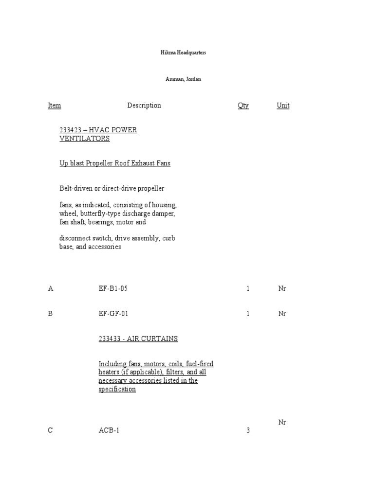 BOQ Air Terminal Units | PDF | Heat Transfer | Electromechanical ...