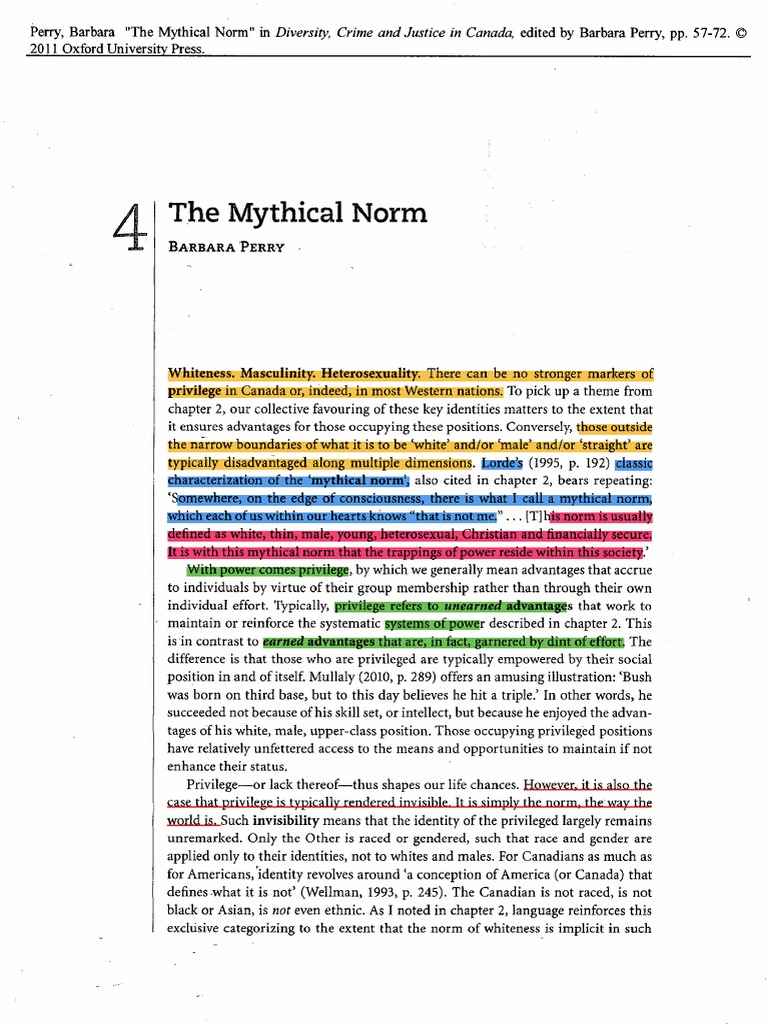 The Mythical Norm: Diversity, Crime and Justice in Canada, Edited by ...