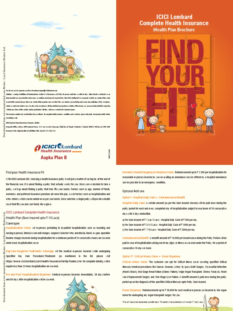 Icici Lombard Complete Health Insurance: Ihealth Plan Brochure ...