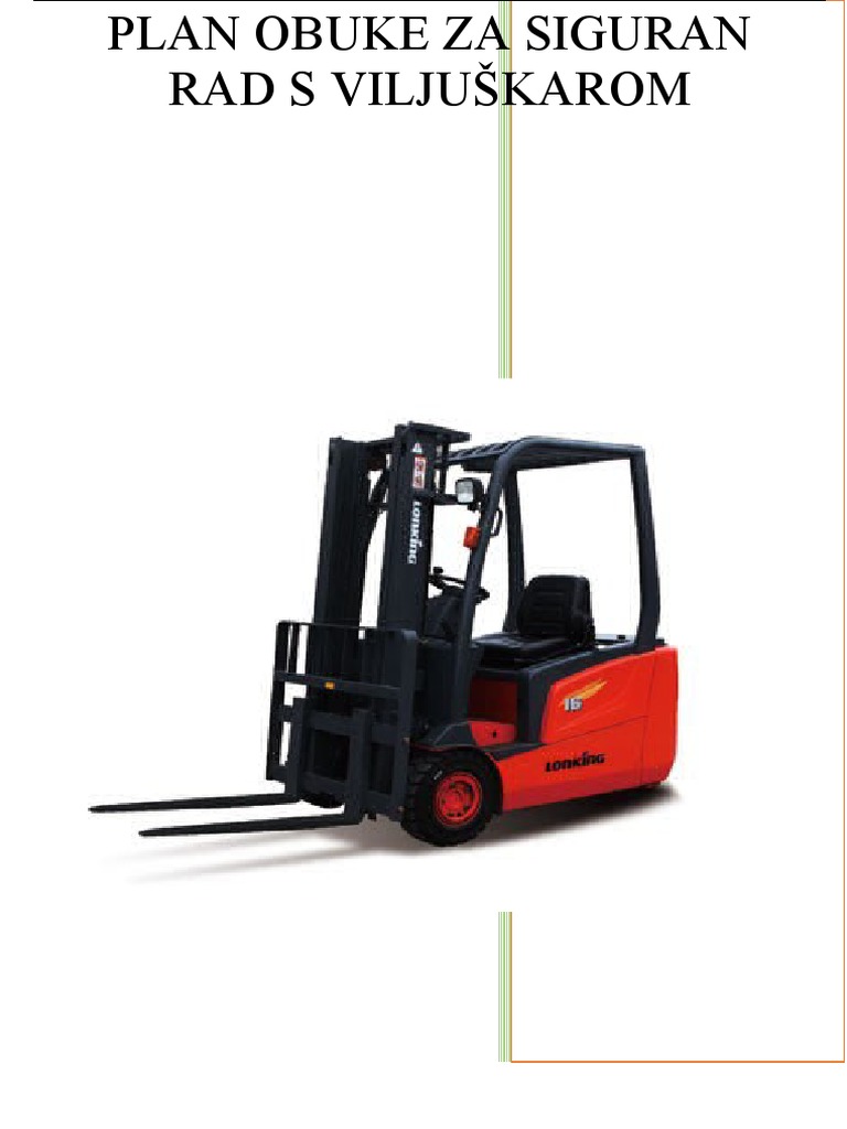 Plan Obuke Za Sigurno Upravljanje Viljuškarom | PDF