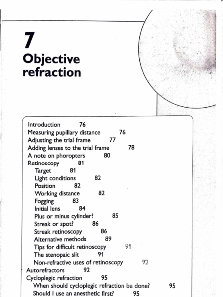 Objective Refraction Techniques Explained | PDF | Eye | Facial Features