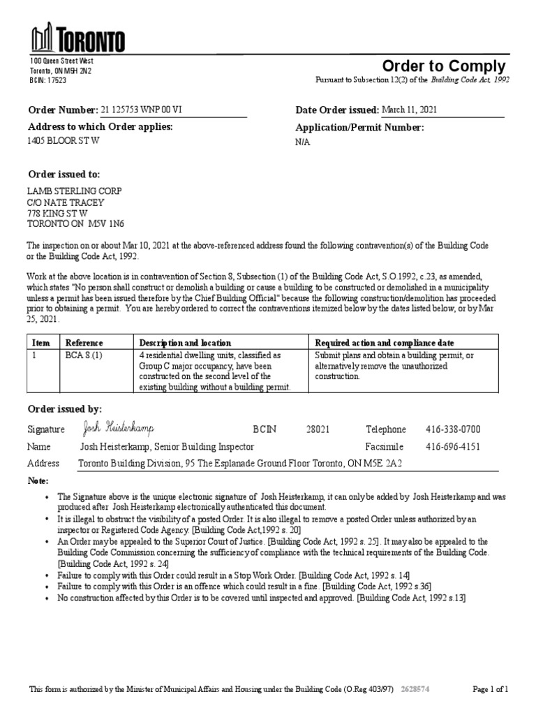 Order To Comply | PDF
