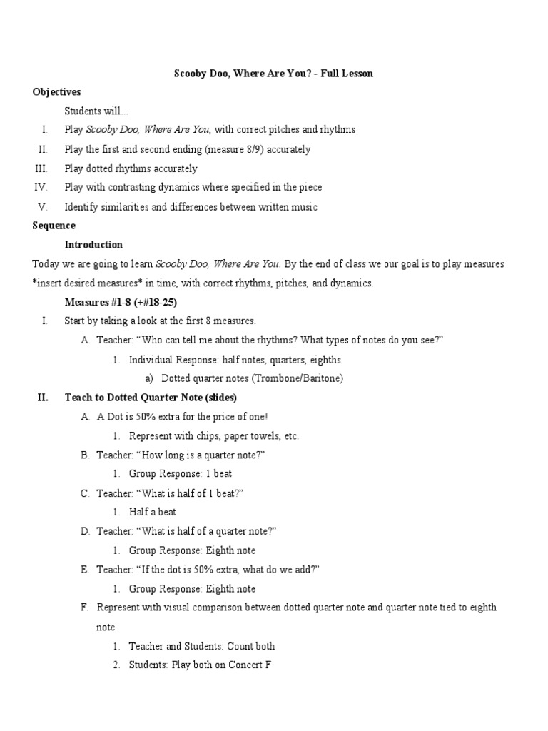 Scooby Doo Lesson 1 | PDF | Applied Psychology | Behavior Modification