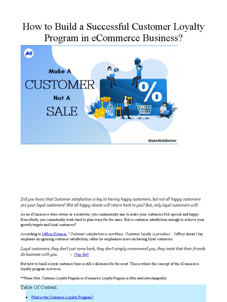 Building a Successful Loyalty Program | PDF | Loyalty Program ...