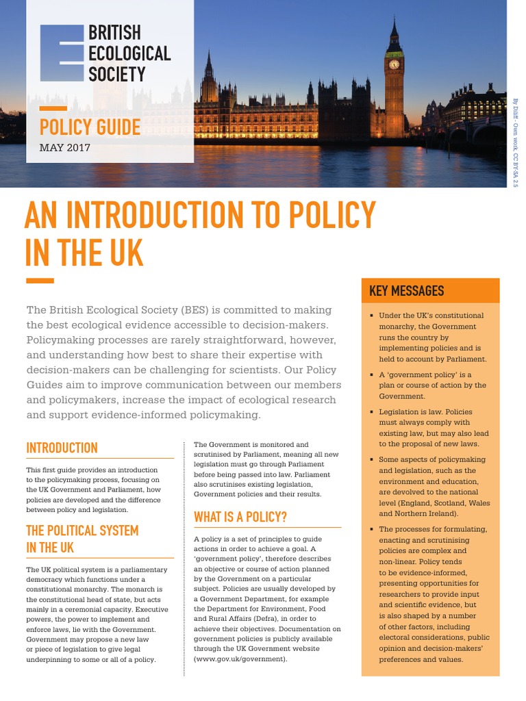 An Introduction To Policymaking in The UK | PDF | Bill (Law) | Policy