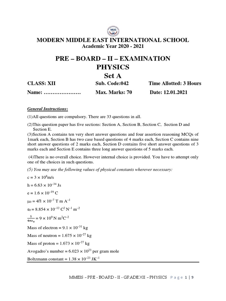 Grade 12 - Physics PB2 | PDF | Photoelectric Effect | Capacitor