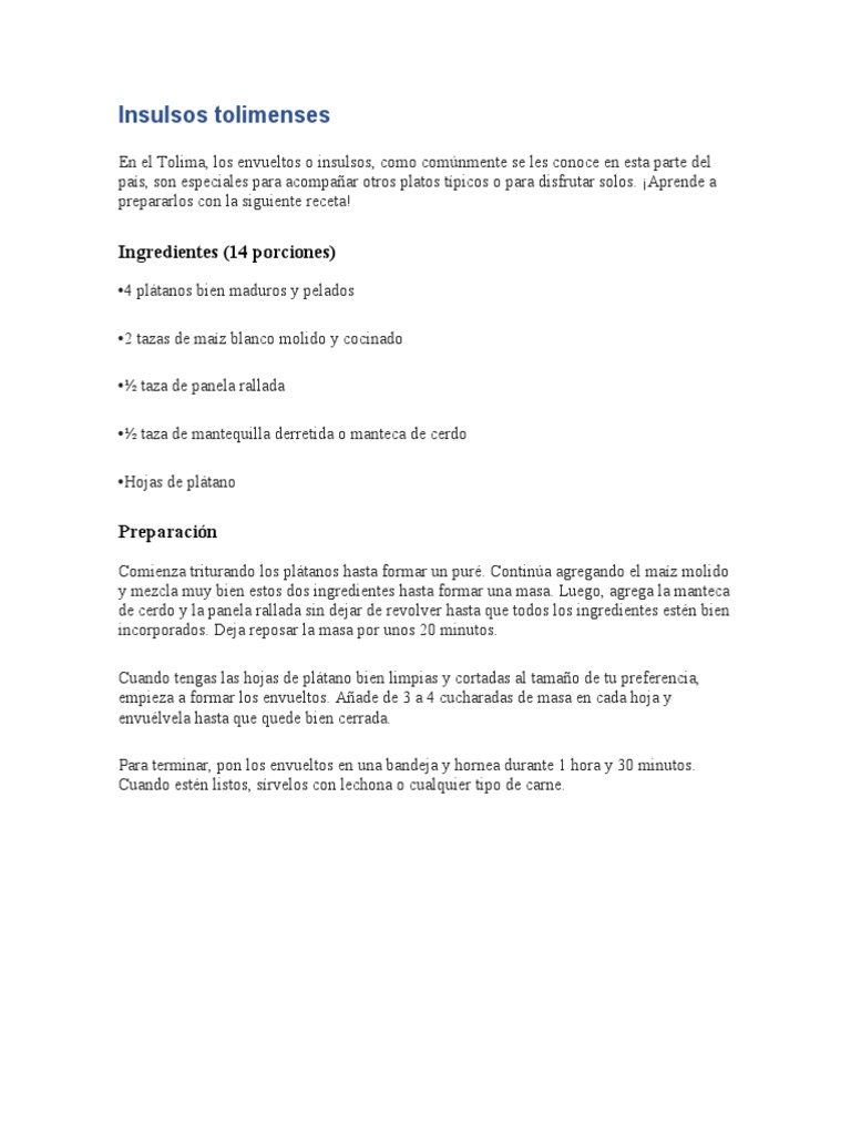 Insulsos Tolimenses | PDF