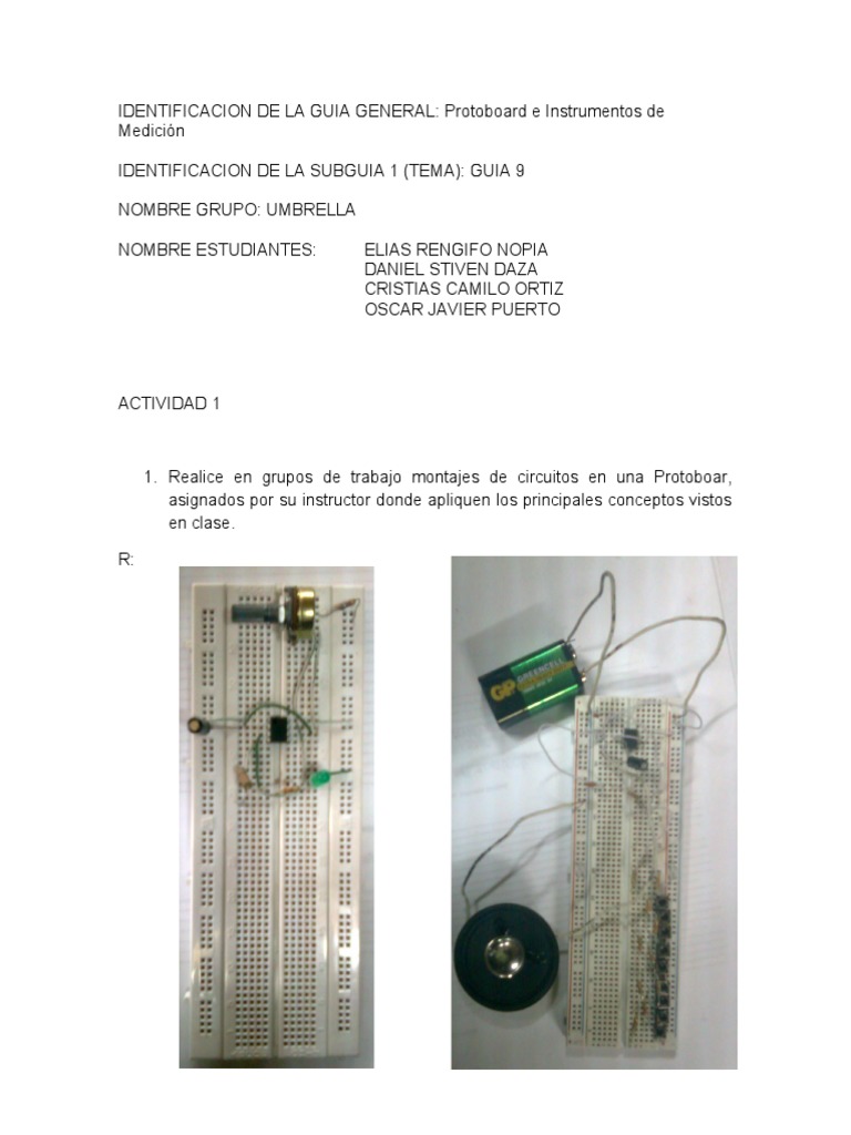 Rta A Guia 9 Protoboard e Instrumento de Medicion | PDF | Metrología ...