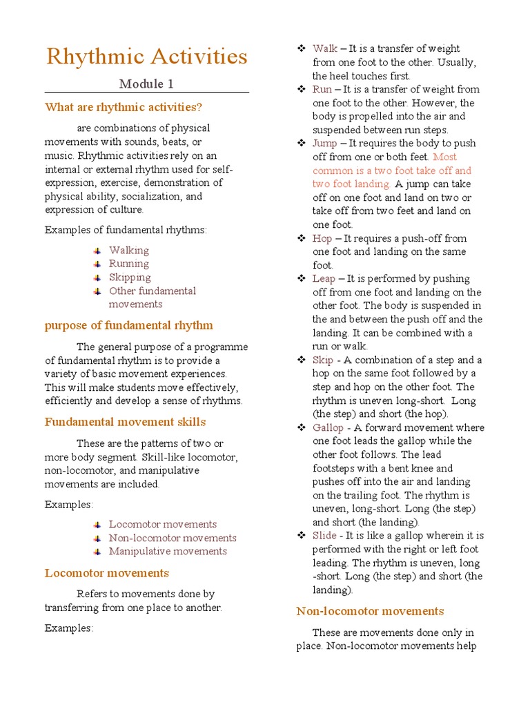 What Are Rhythmic Activities? | PDF | Dances | Rhythm