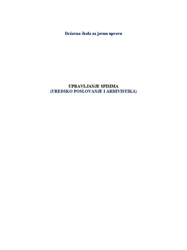 Brošura - Uredsko Poslovanje I Arhivistika | PDF