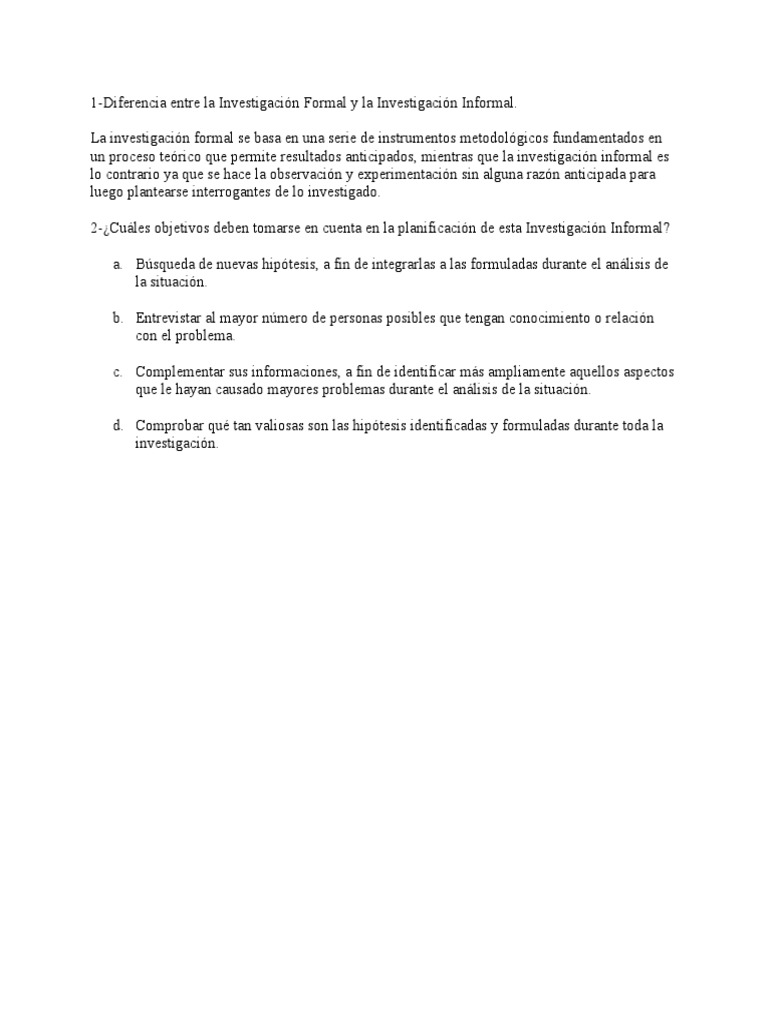 La Investigación Informal | PDF