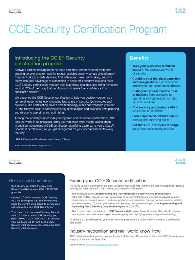 Ccie Security at A Glance | PDF | Information Technology | Computer ...