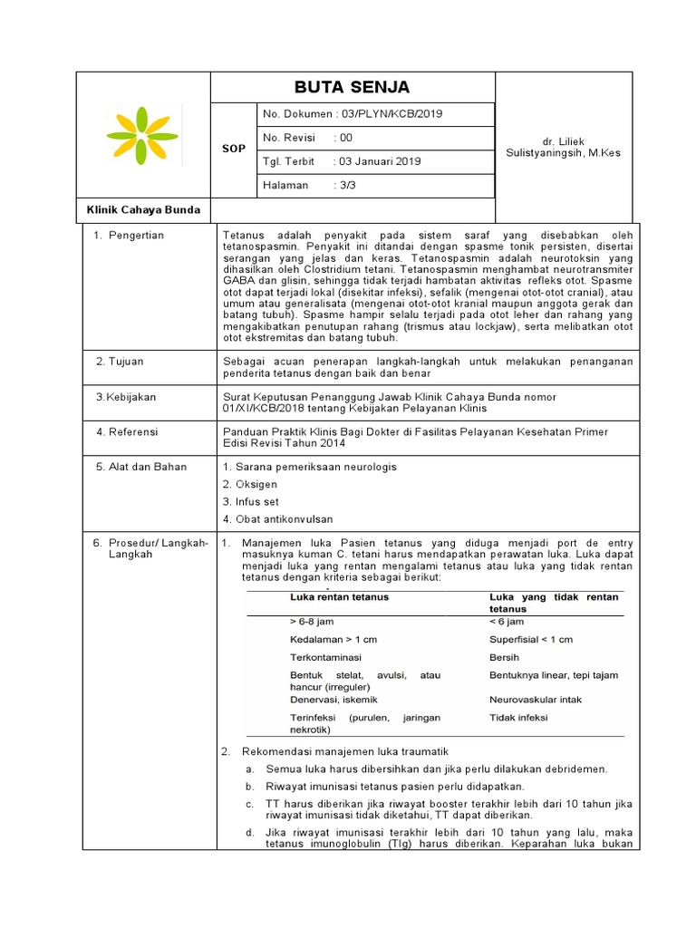 Isolasi Pasien Tetanus: Alasan dan Prosedur | PDF | Sains & Matematika