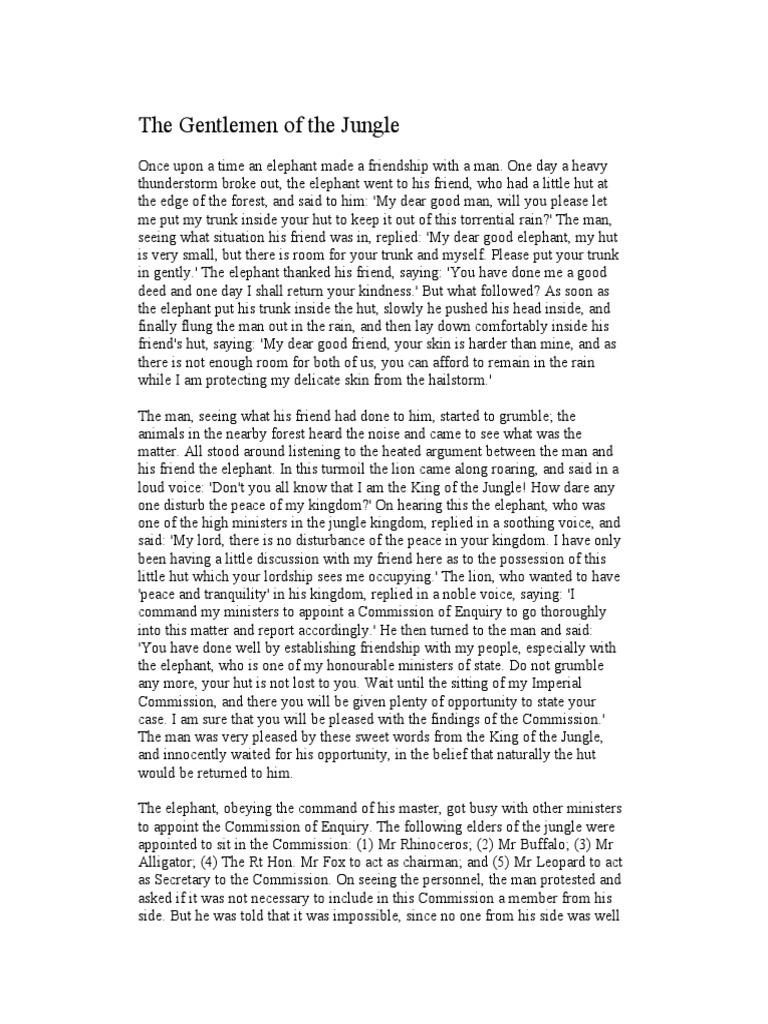 Gentlemen of The Jungle | PDF | Elephant