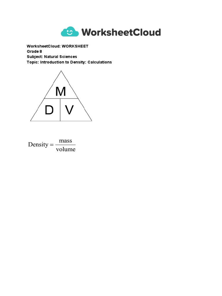 Worksheetcloud: Worksheet Grade 8 Subject: Natural Sciences Topic ...