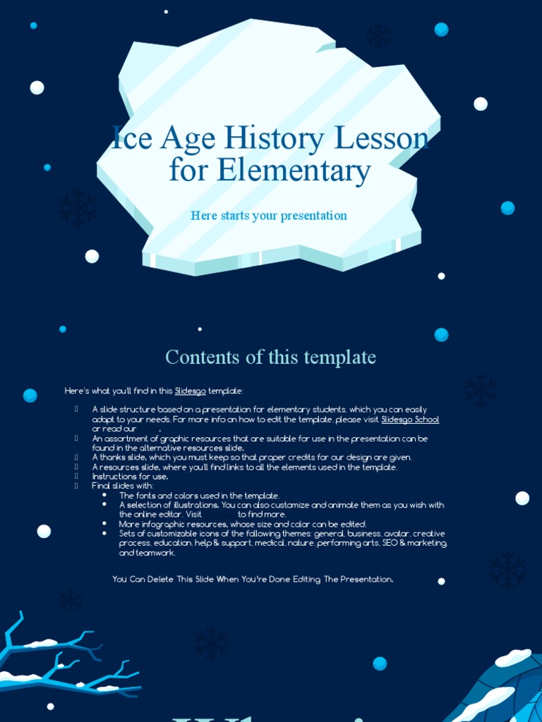 Ice Age History Lesson For Elementary by Slidesgo | PDF | Planets | Mars