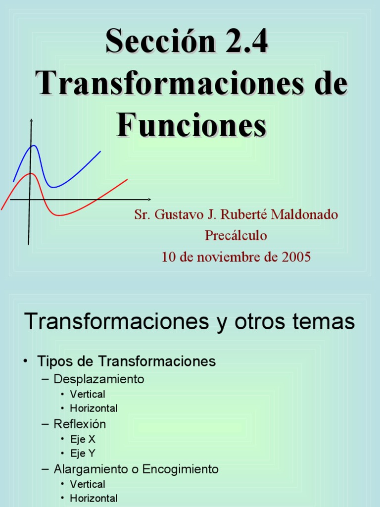 Transformaciones de Funciones | PDF