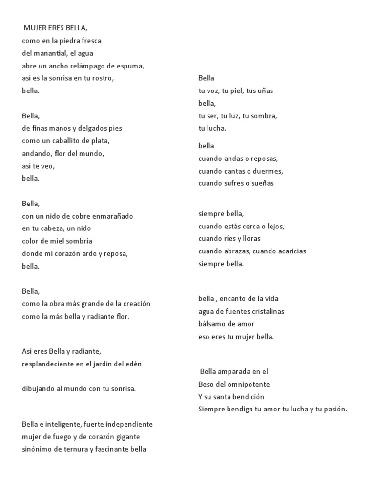Mujer Eres Bella | PDF