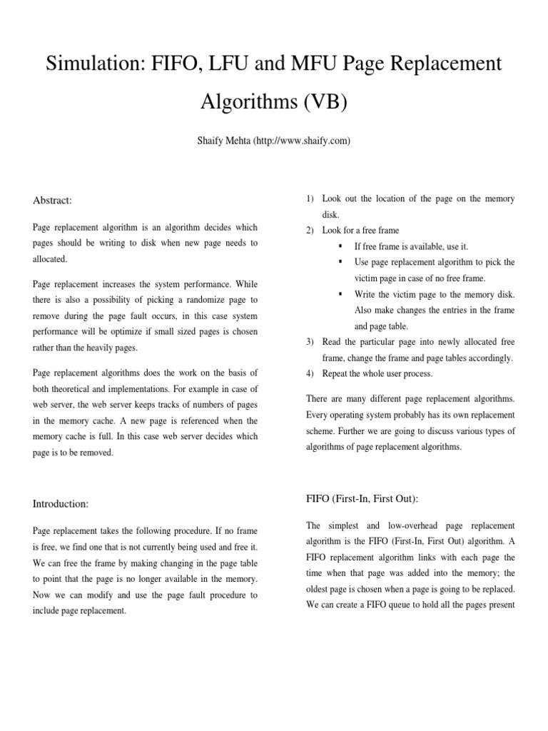 Page - New Replacement Algorithm | PDF | Algorithms | Applied Mathematics