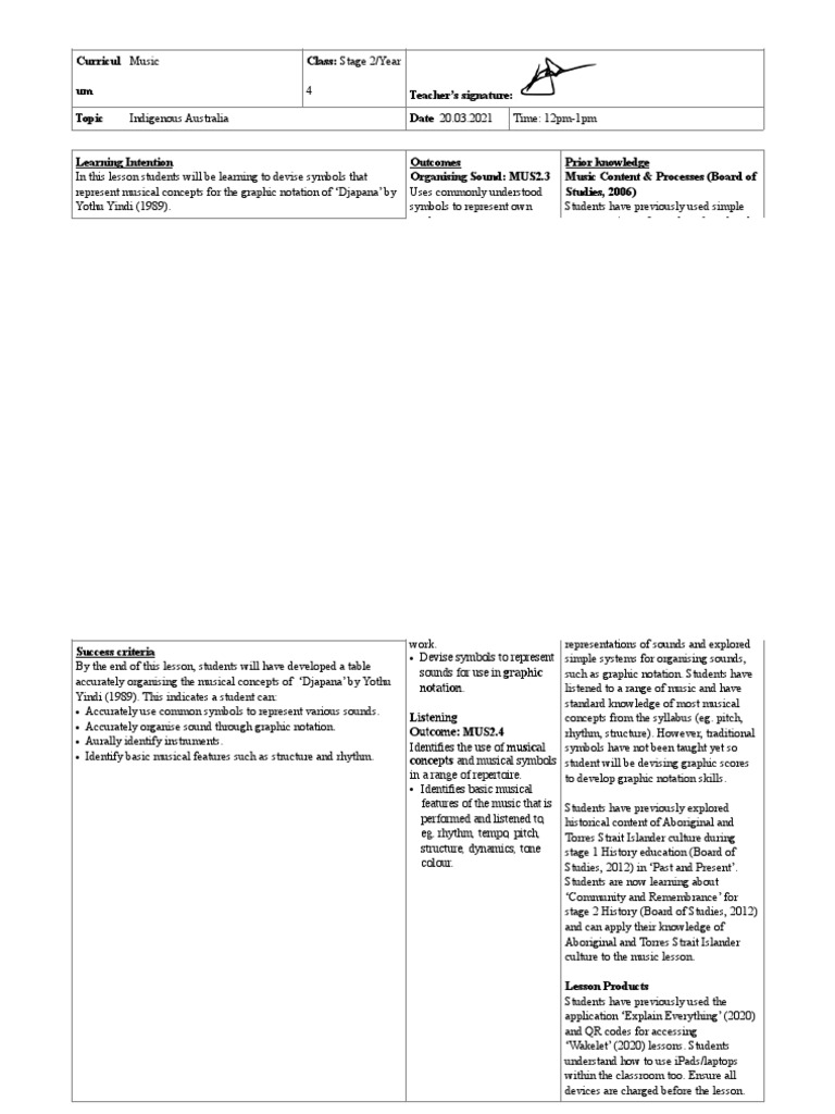 Lesson Plan Music Ca | PDF | Educational Assessment | Human Nature