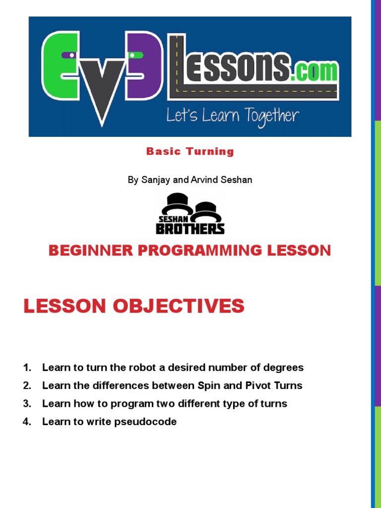 Beginner Programming Lesson: Basic Turning | PDF | Computing And ...