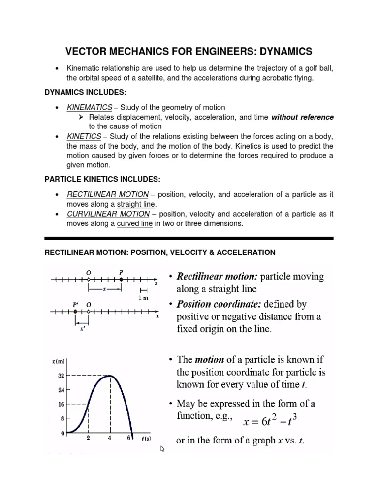 Vector Mechanics For Engineers: Dynamics | PDF | Acceleration | Kinematics
