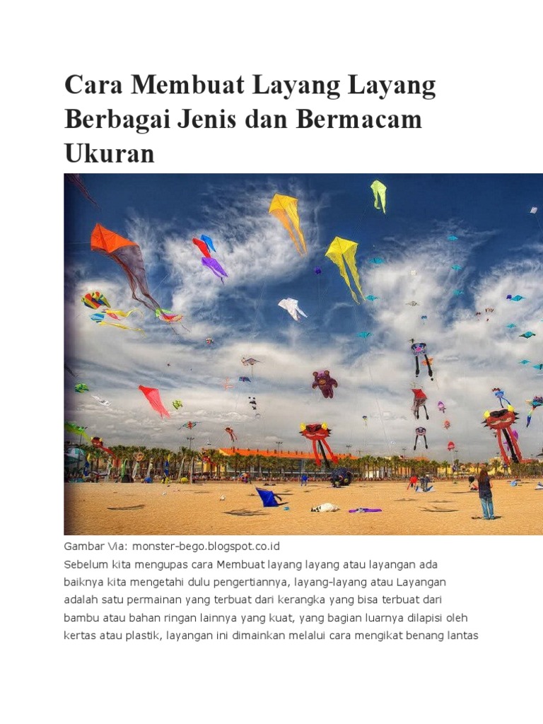 Cara Membuat Layang Layang Berbagai Jenis Dan Bermacam Ukuran | PDF ...
