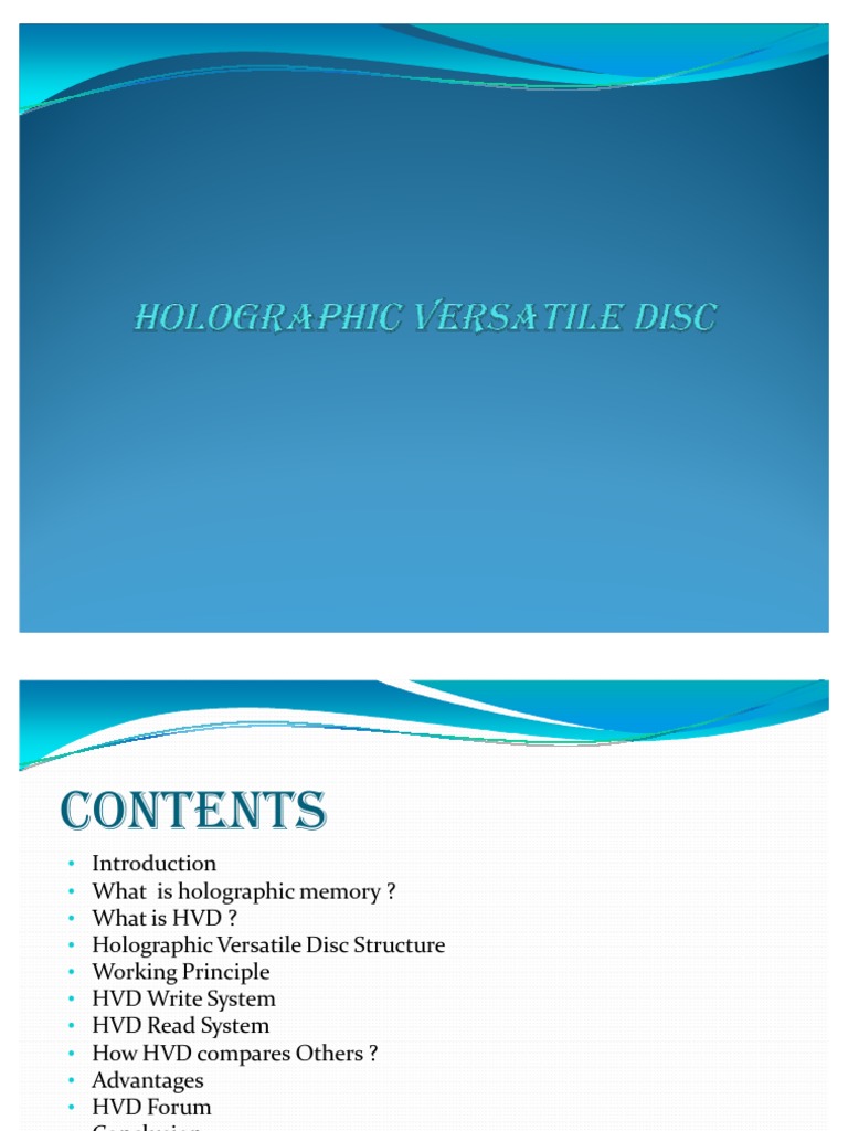 Holographic Versatile Disc | PDF | Holography | Optics