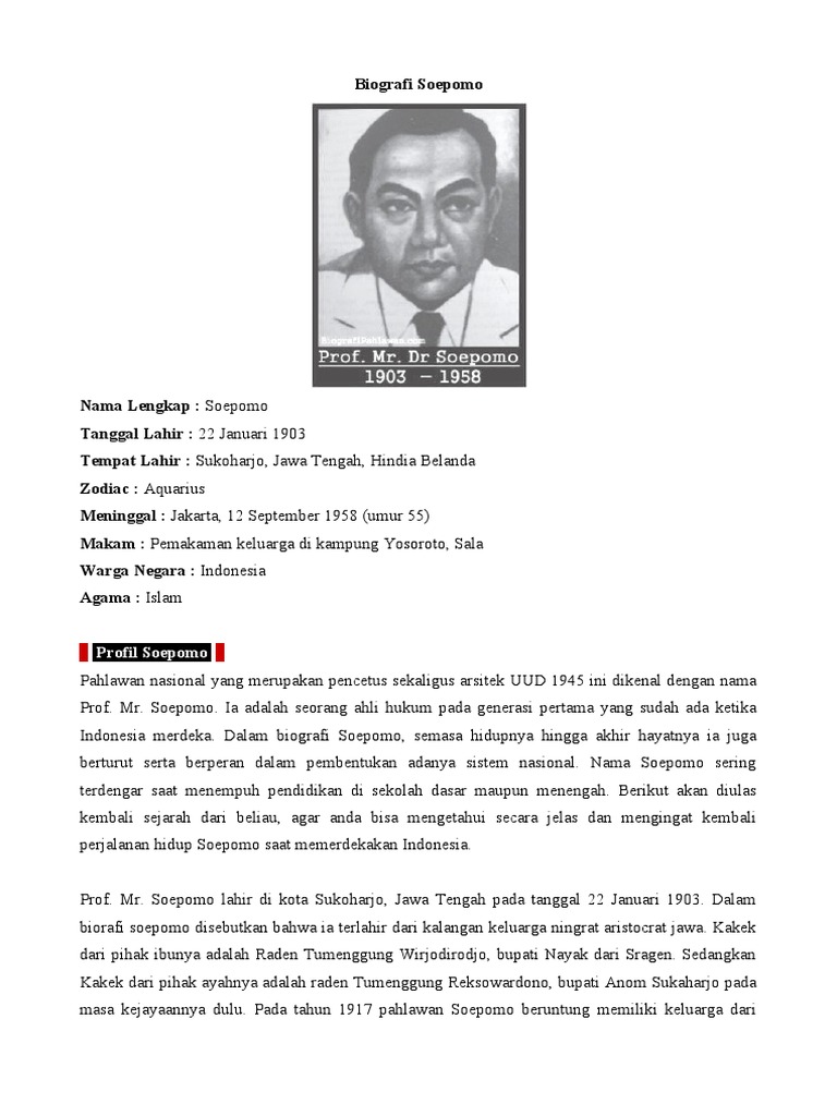 Biografi Soepomo | PDF