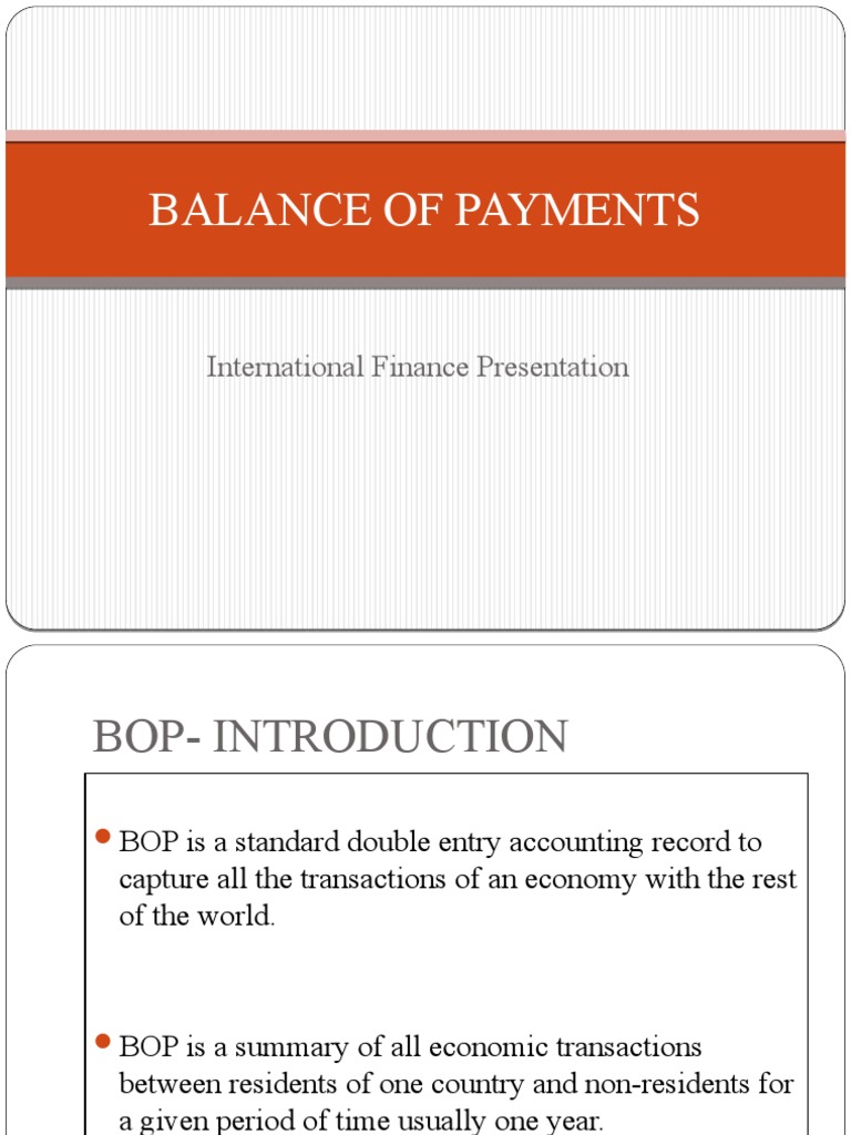 Balance of Payments: International Finance Presentation | PDF