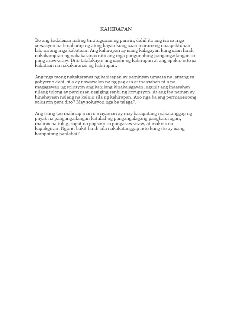 KAHIRAPAN | PDF