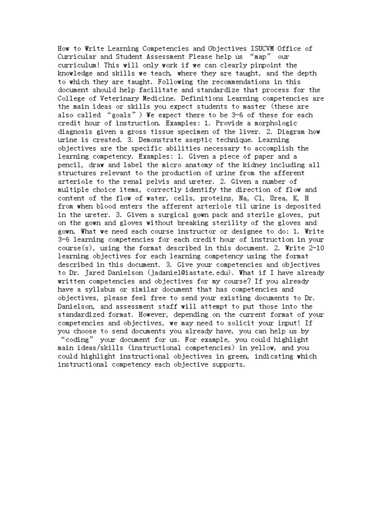 How To Write Learning Competencies and Objectives | Download Free PDF ...