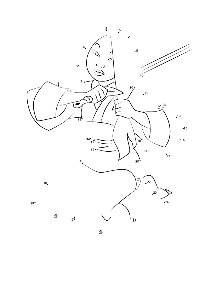 Mulan Cuts Hair With Sword Printable Worksheet | PDF