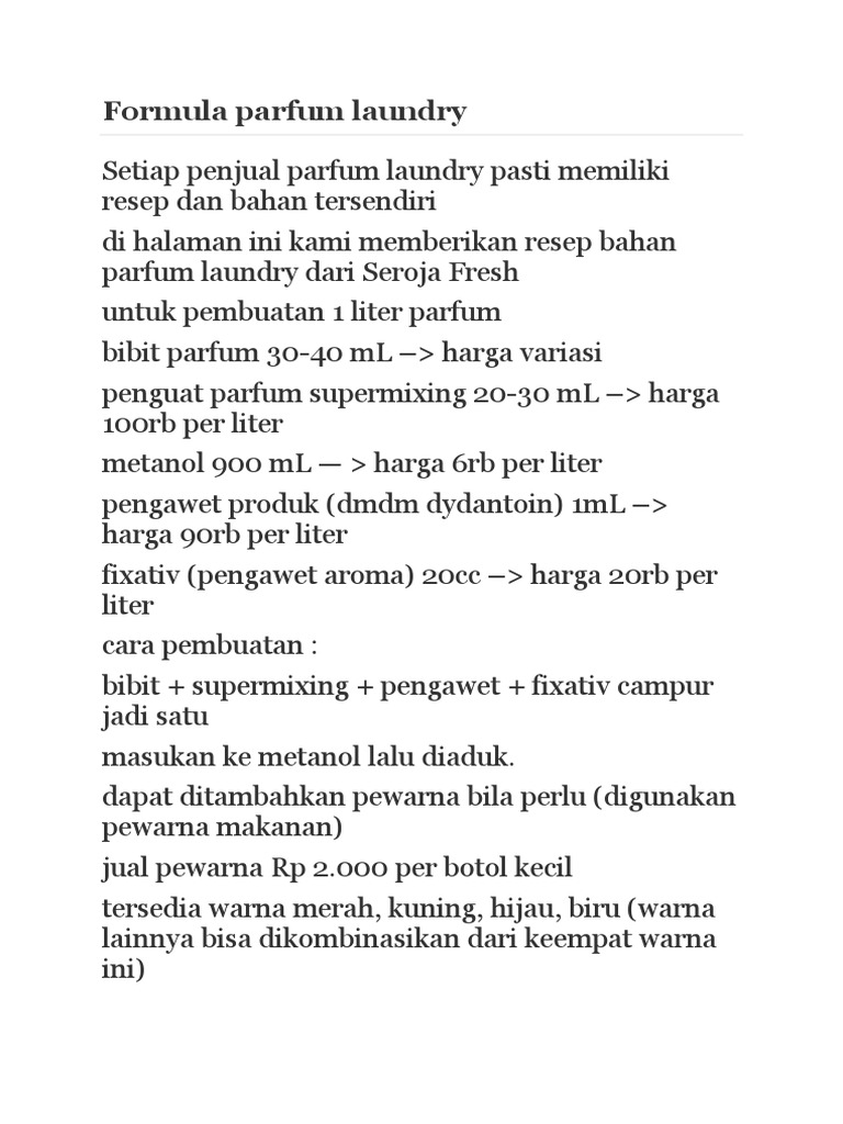 Formula Parfum | PDF