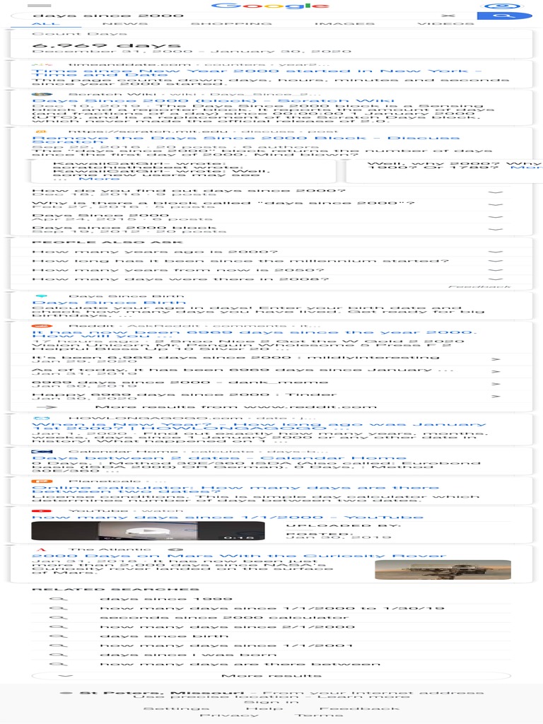 Days Since 2000 - Google Search | PDF | Wiki | Web 2.0