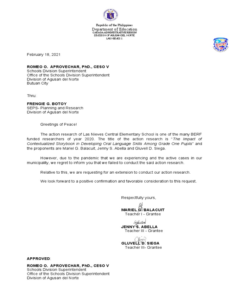 Extension Request for 2020 BERF Research | PDF